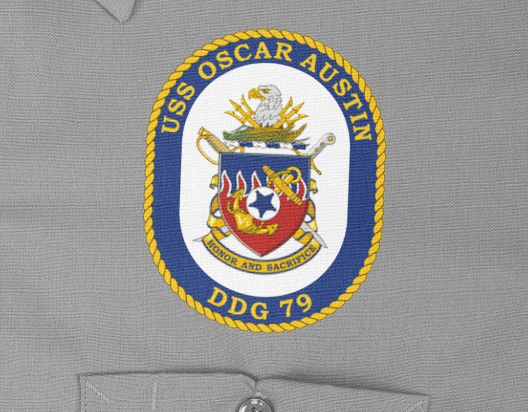 USS Oscar Austin DDG-79 Badge Iron on Heat Transfer Vinyl HTV Arleigh ...