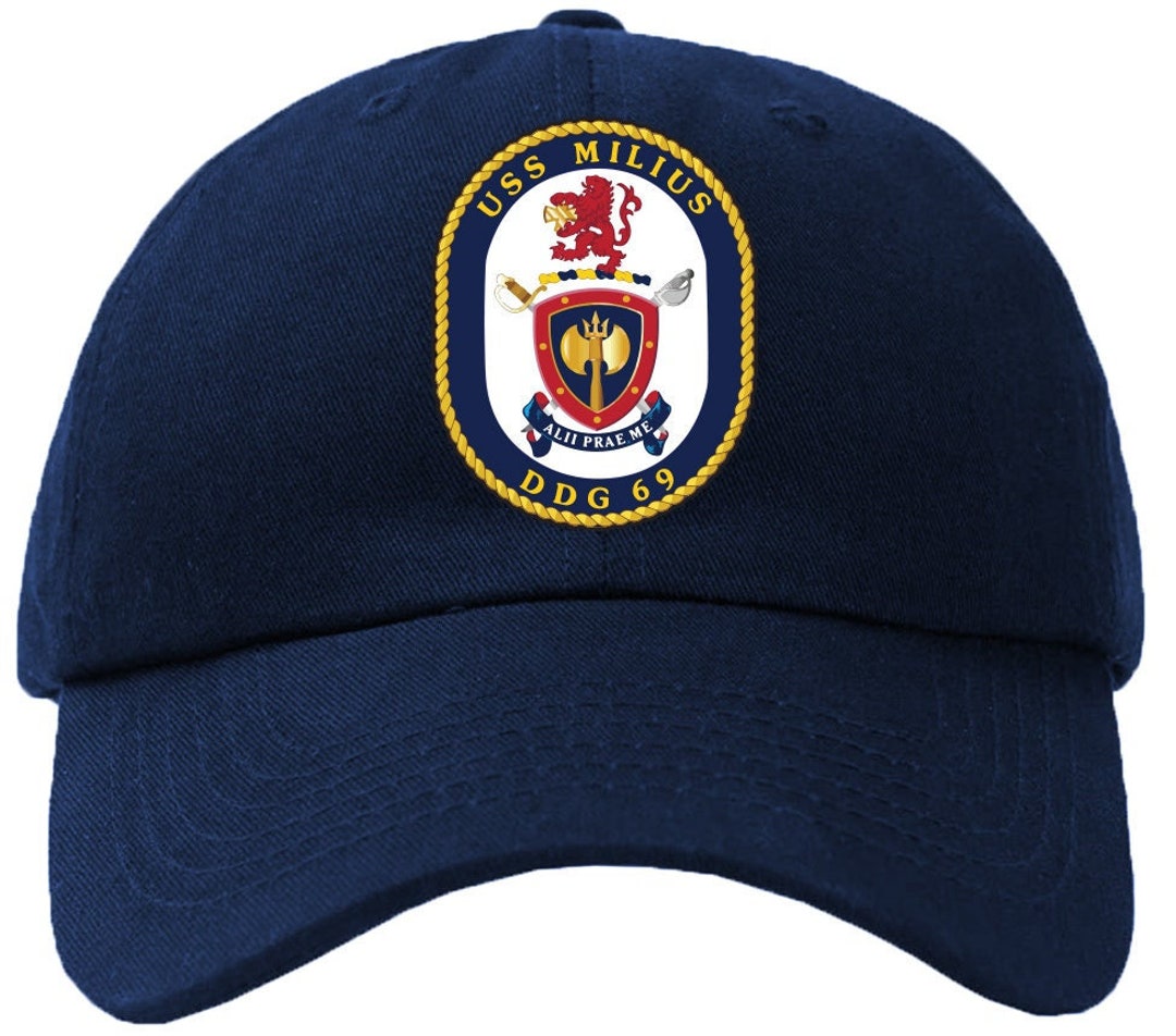USS Milius DDG-69 Badge Baseball Cap Hat Hook & Loop Closure Arleigh ...