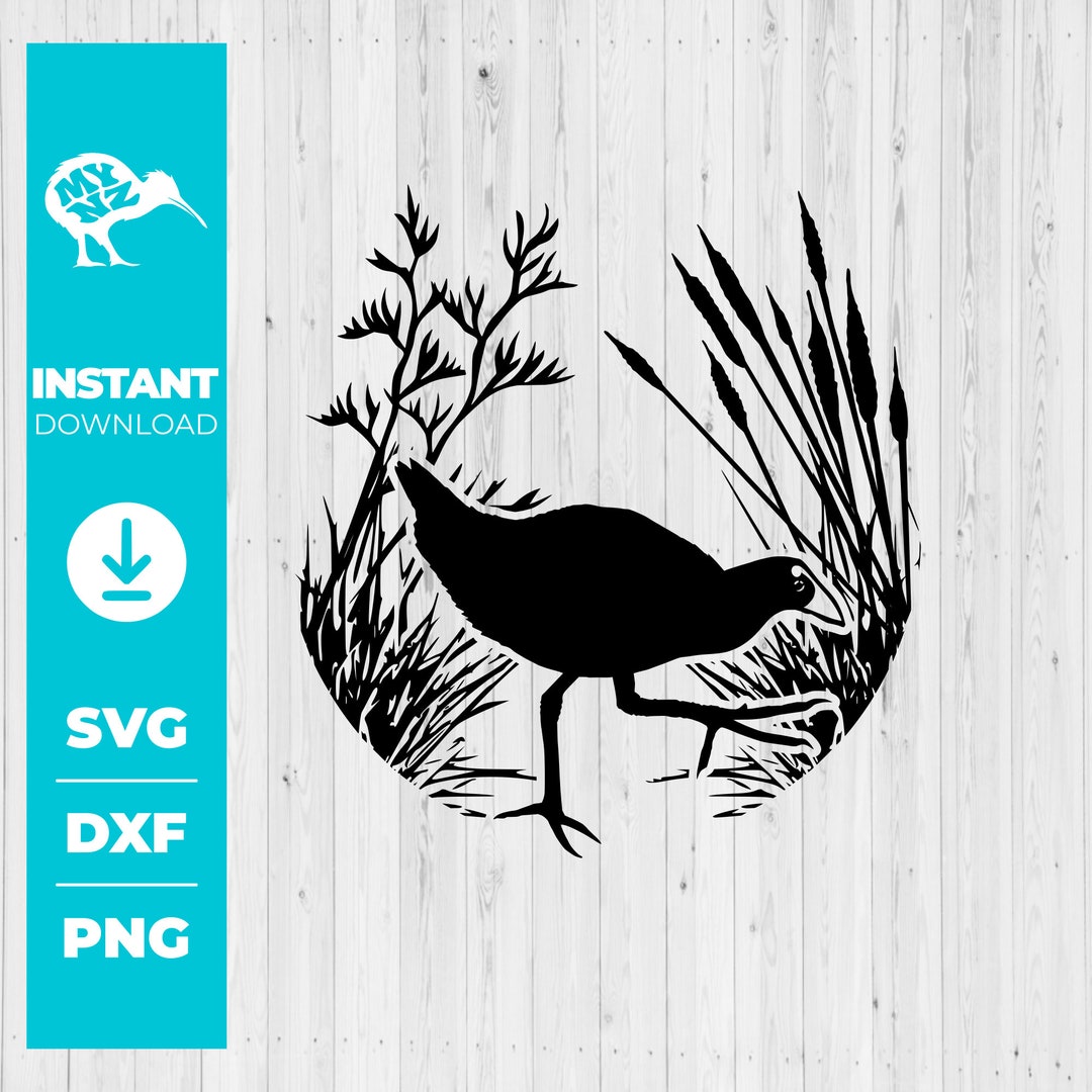 Native New Zealand Pukeko Svg, Native NZ Bird, Pukeko Silhouette Svg ...