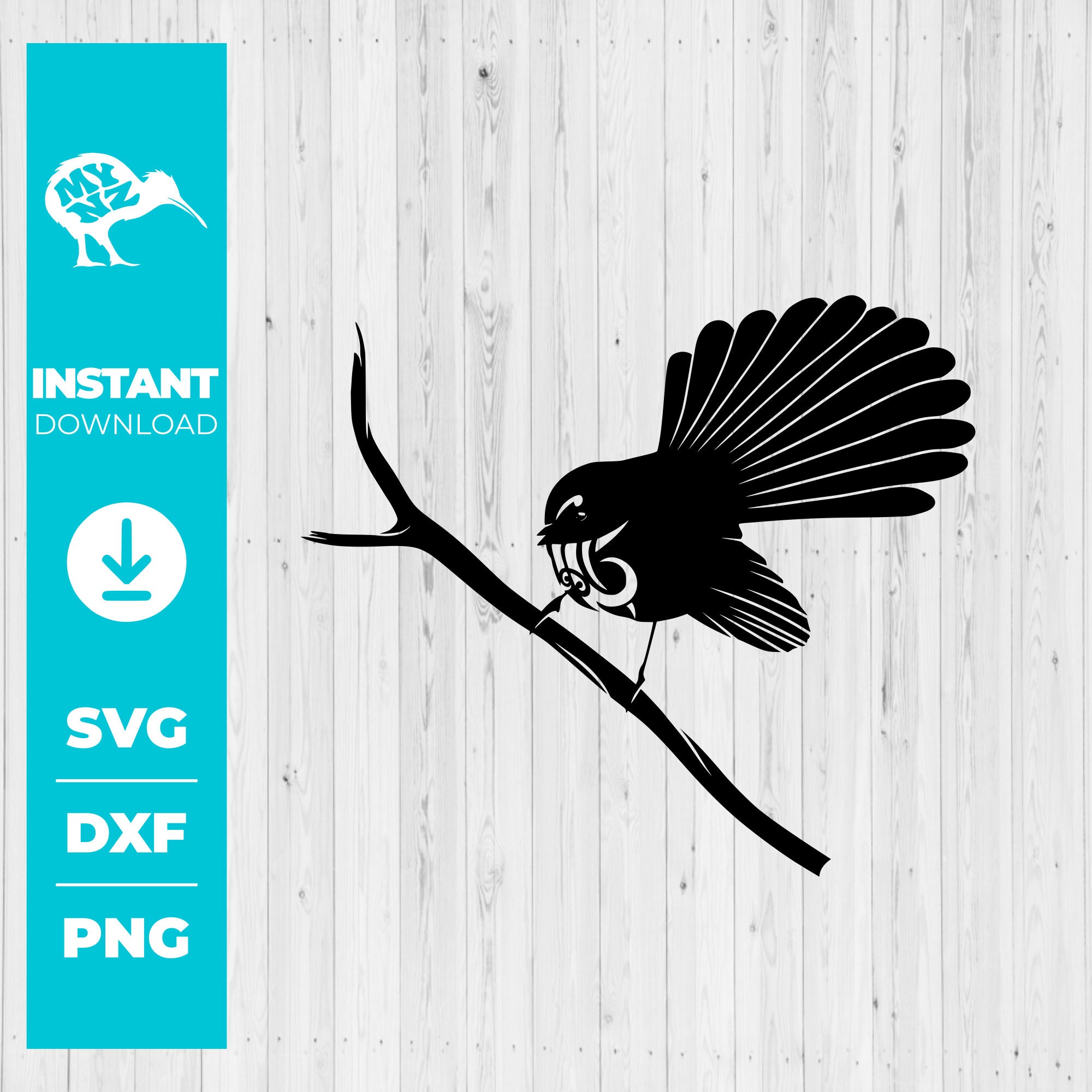 Fantail Svg, New Zealand Bird Svg, Nz Bird Art, Nz Print, New Zealand ...