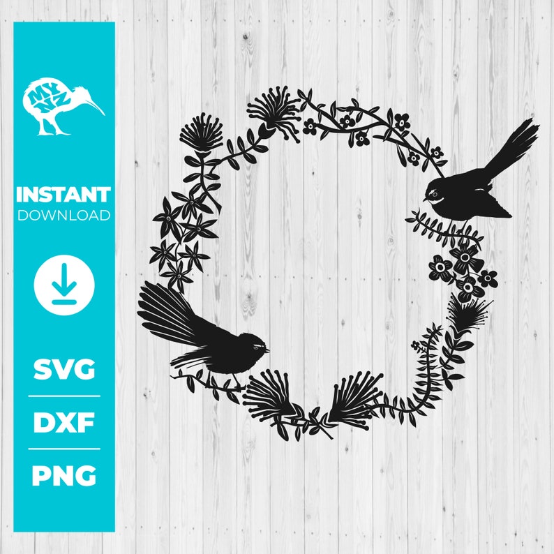 Fantail Kowhai Svg, Fantail Svg, Nz Bird Svg, Kowhai Flower, Nz Native ...