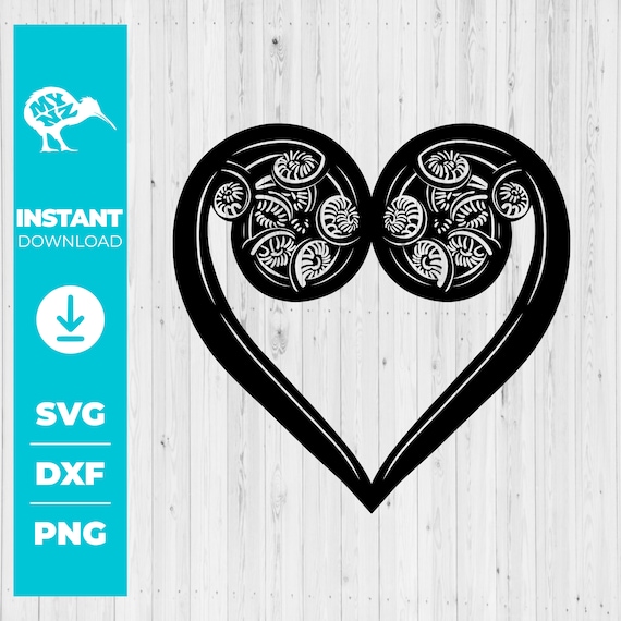 Koru Heart New Zealand Svg Koru Svg Kiwiana New Zealand | Etsy