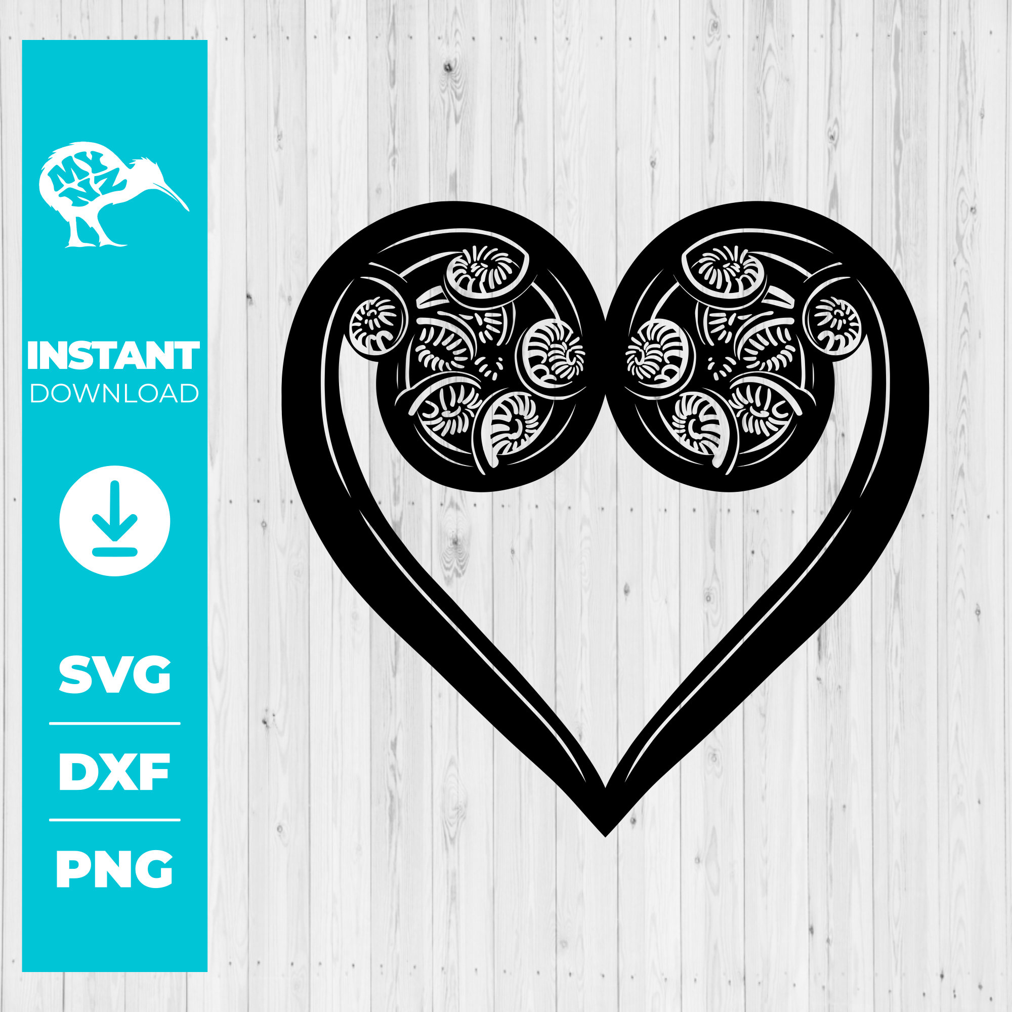 Koru Heart SVG, New Zealand Fern, Maori Design (digital Download) - Etsy