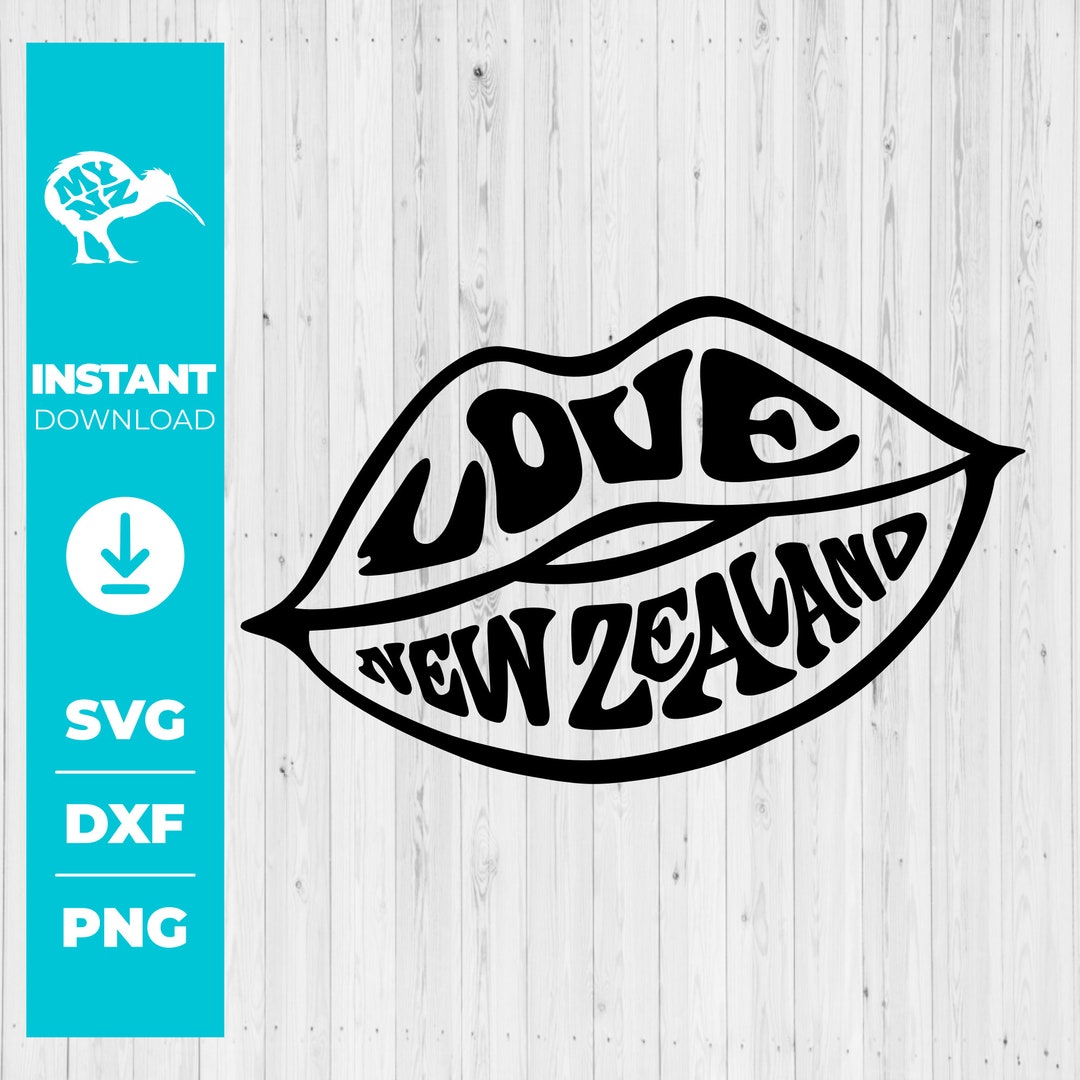 Love New Zealand Lips SVG, Funky New Zealand Svg, Kiss New Zealand Svg ...