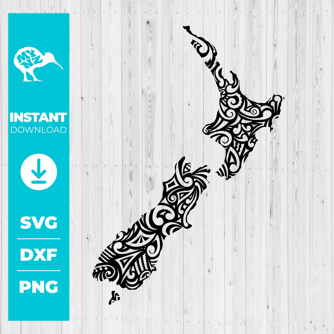 Maori New Zealand Map SVG, Aotearoa, Kiwiana (digital Download) - Etsy