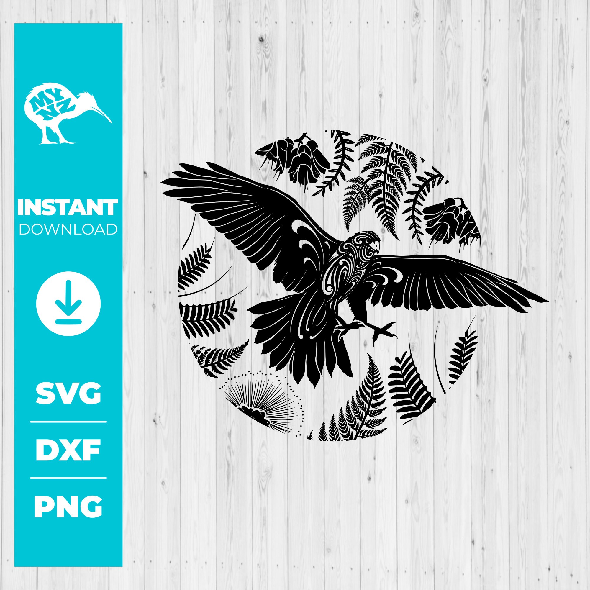 Falcon Svg, Native New Zealand Falcon, Maori Design Svg, Bird Svg ...