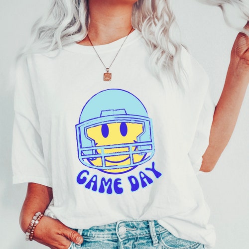 Game Day Smiley Face PNG Sublimation Design Football Smiley - Etsy