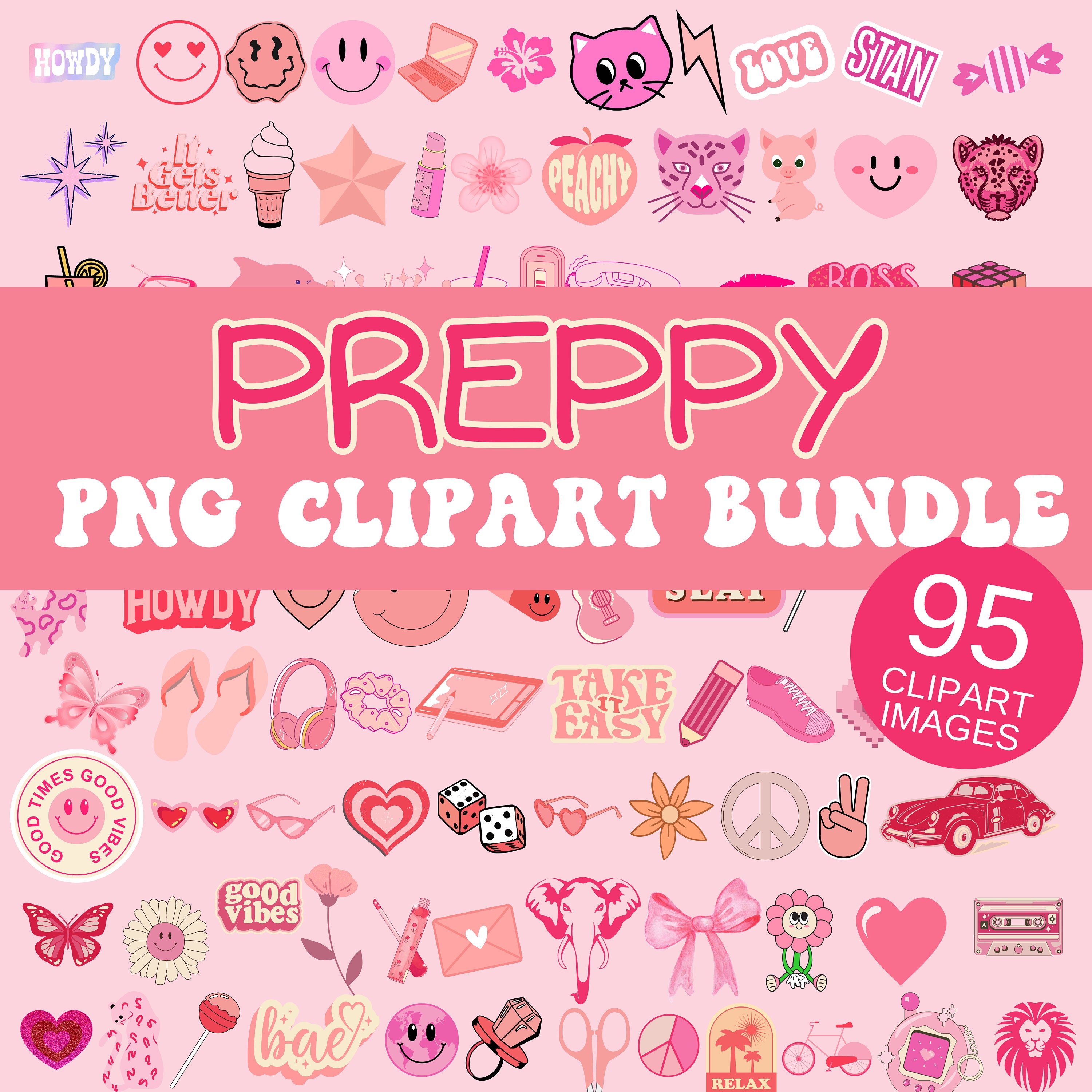 Preppy PNG Preppy Clipart Png BUNDLE Preppy Sublimation Design - Etsy ...