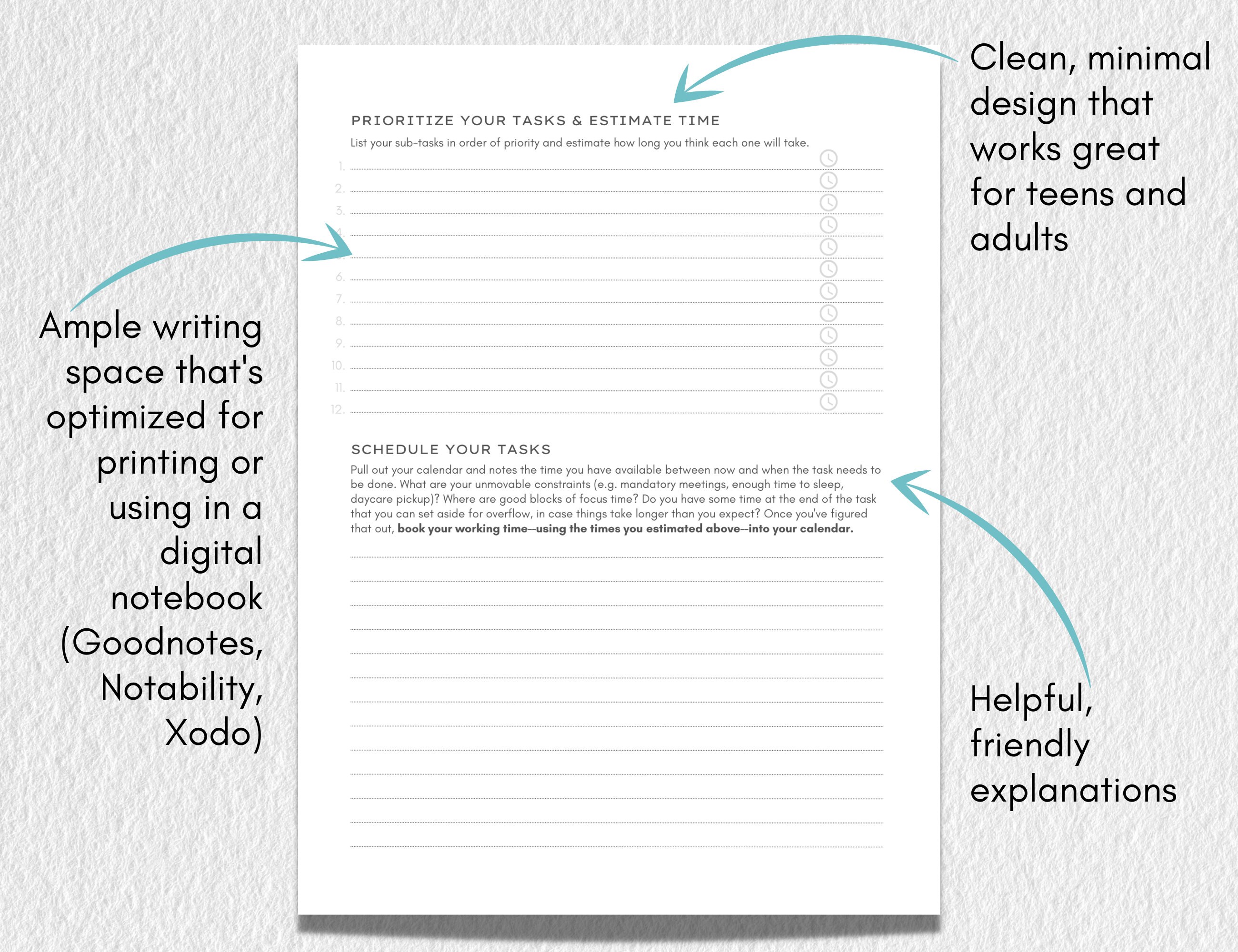 ADHD Focus Planner for Tough Tasks | Executive Function Planner | ADHD ...