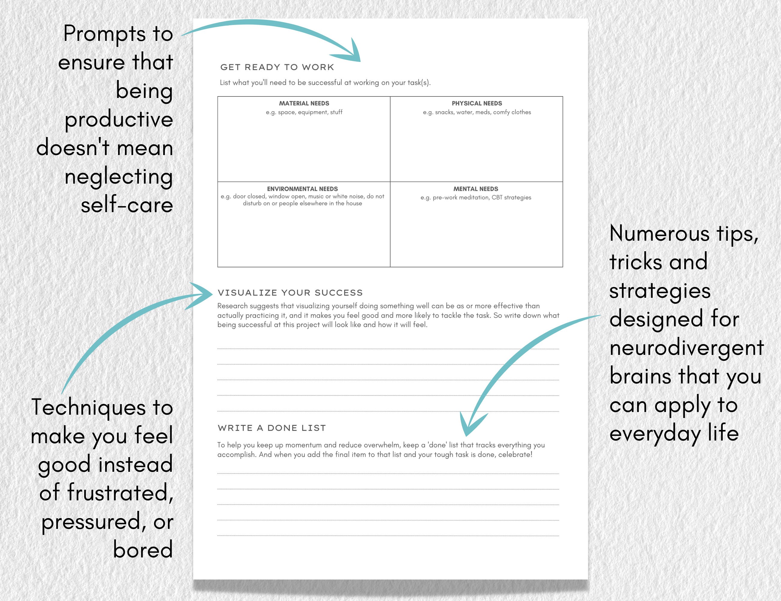 ADHD Focus Planner for Tough Tasks Executive Function Planner ADHD ...