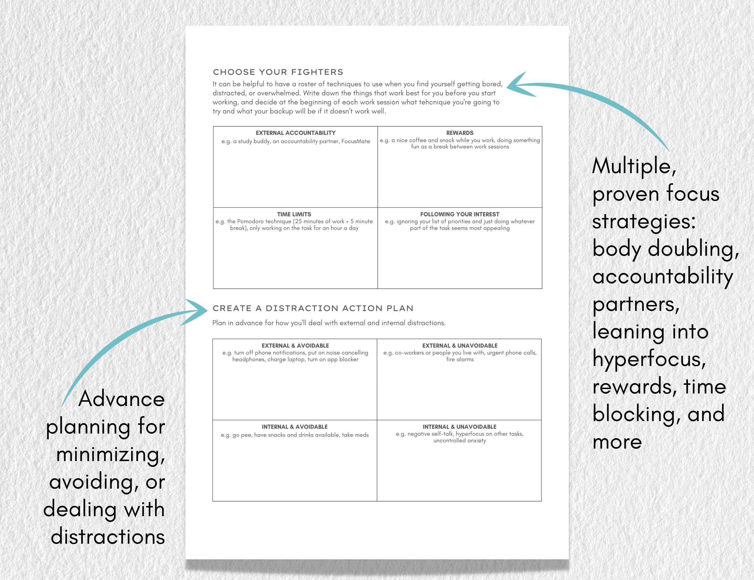 ADHD Focus Planner for Tough Tasks Executive Function Planner ADHD ...