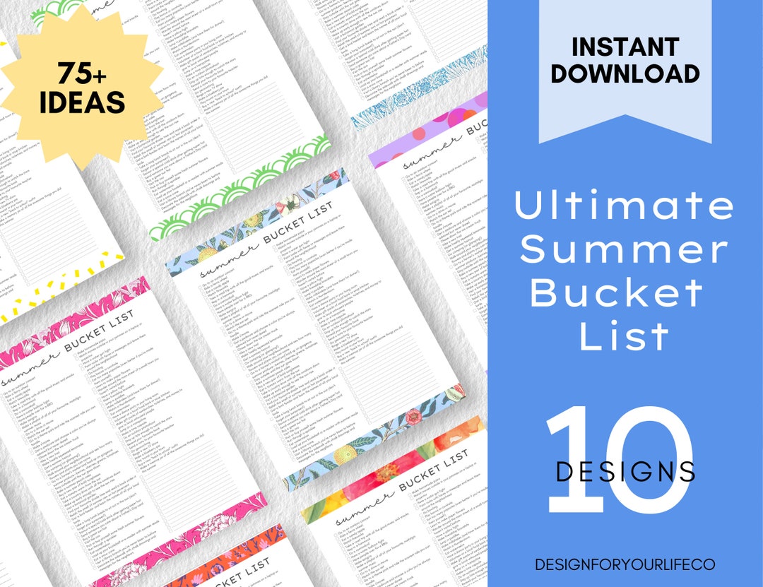 Ultimate Summer Bucket List | Printable & Digital Checklist | Seasonal ...