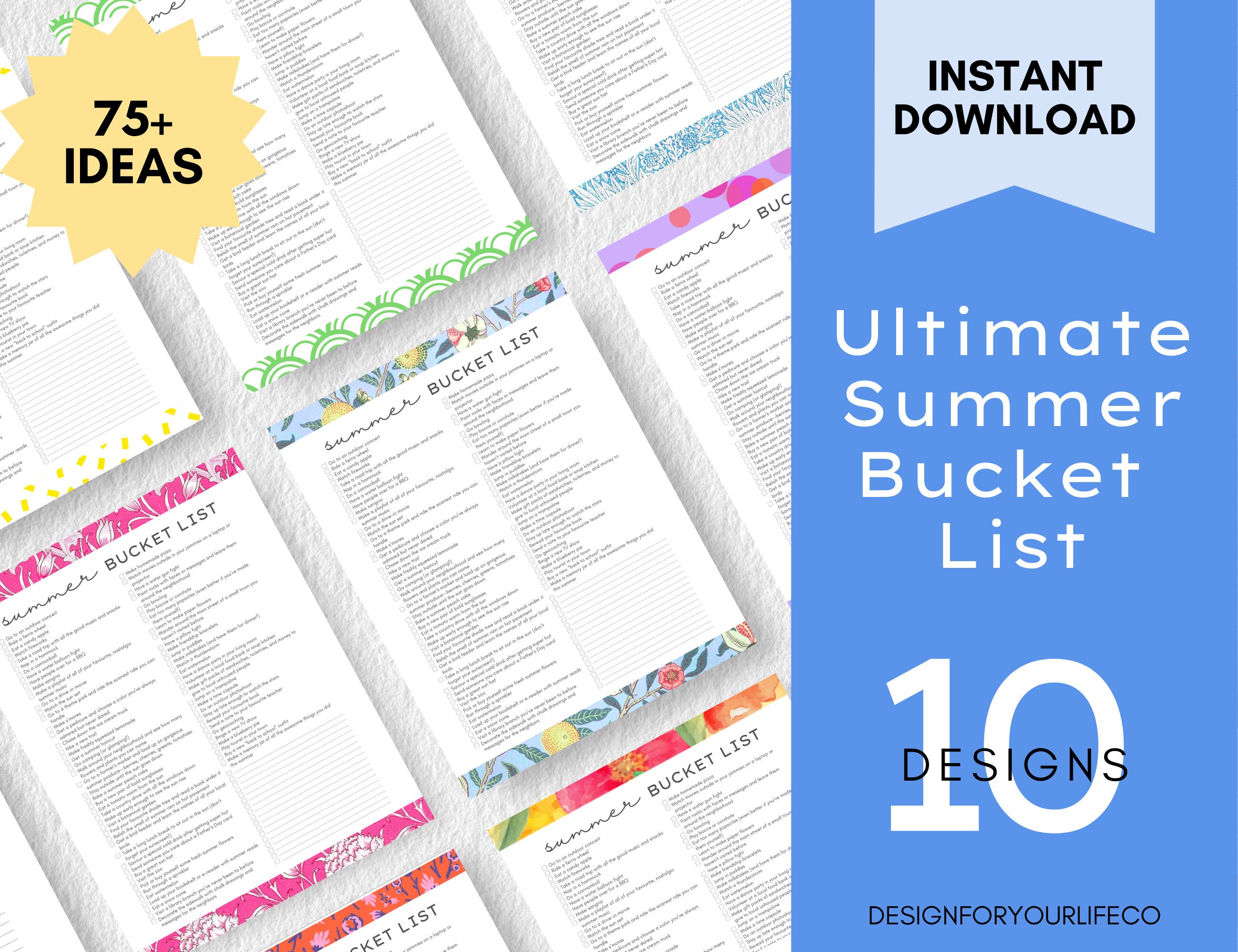 Ultimate Summer Bucket List Printable & Digital Checklist Seasonal ...