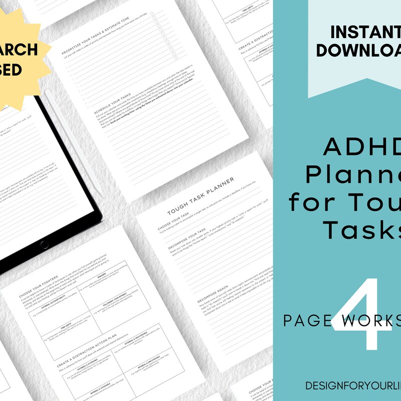 Adhd Worksheet - Etsy