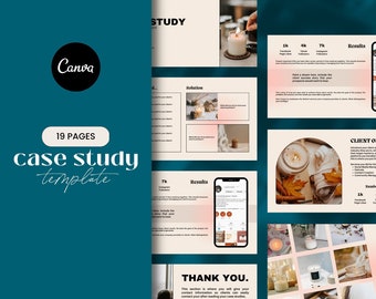 Classic Design Case Study Editable Canva Template | for SMM, Business ...