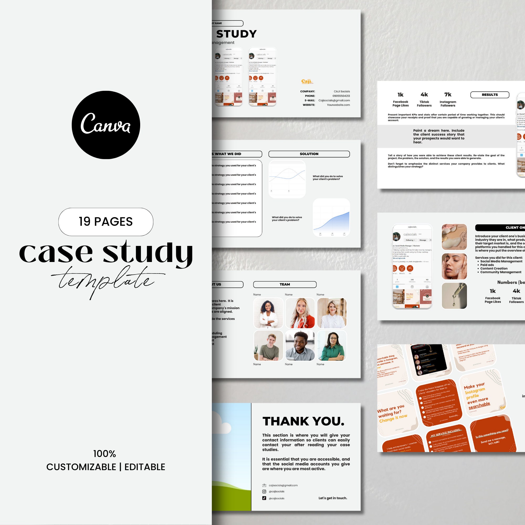 Classic Design Case Study Editable Canva Template | for SMM, Business ...
