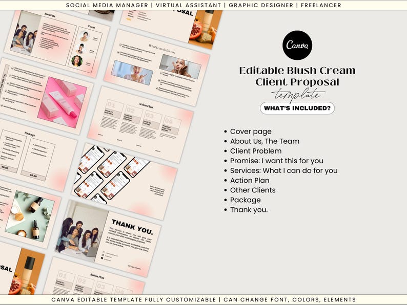 Social Media Manager Proposal Template Editable Canva Template | for ...