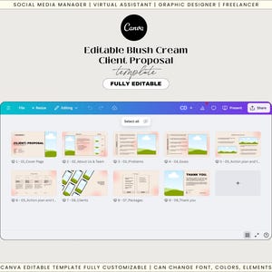 Social Media Manager Proposal Template Editable Canva Template for SMM ...