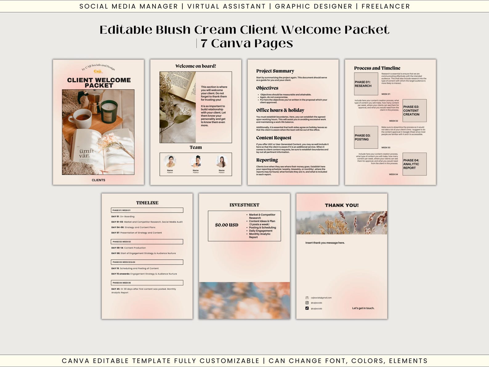 Client Welcome Packet Editable Canva Template Social Media Manager ...