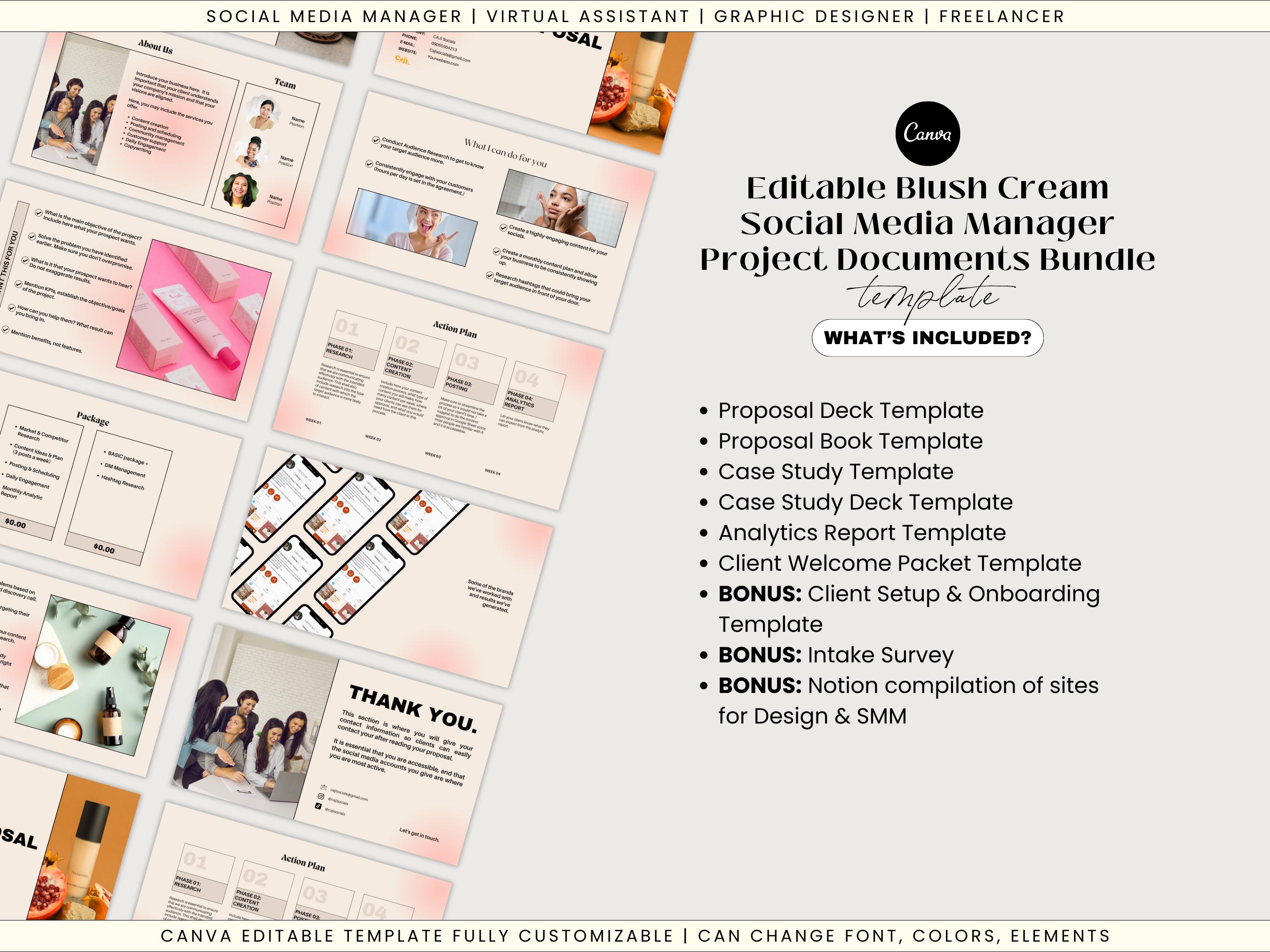 Social Media Manager Project Document Editable Canva Template Client ...