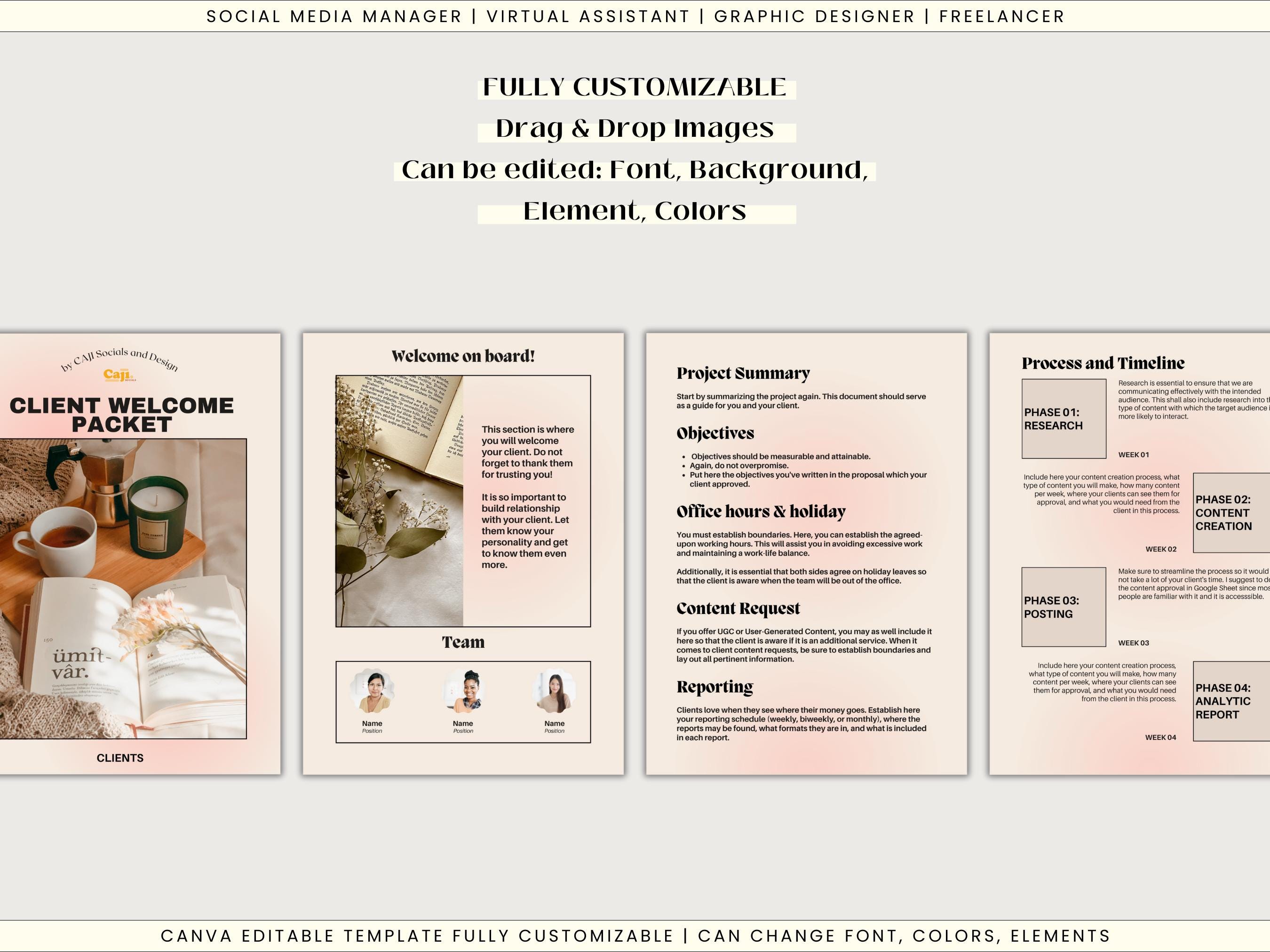 Client Welcome Packet Editable Canva Template Social Media Manager ...