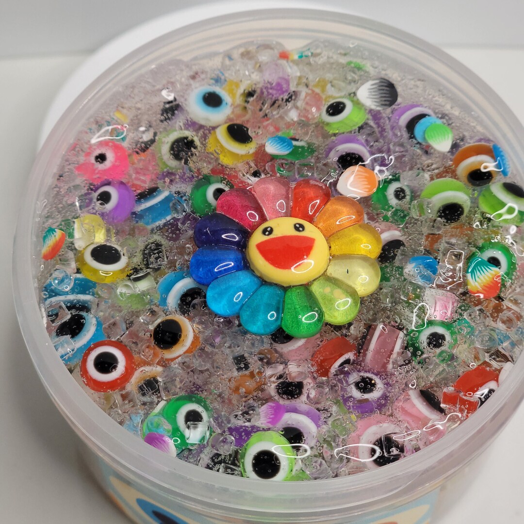 Too Many Eyes, Crunchy Slime, Clear Slime, Evil Eye, Clear Slime, Scented, Stress Therapy ...