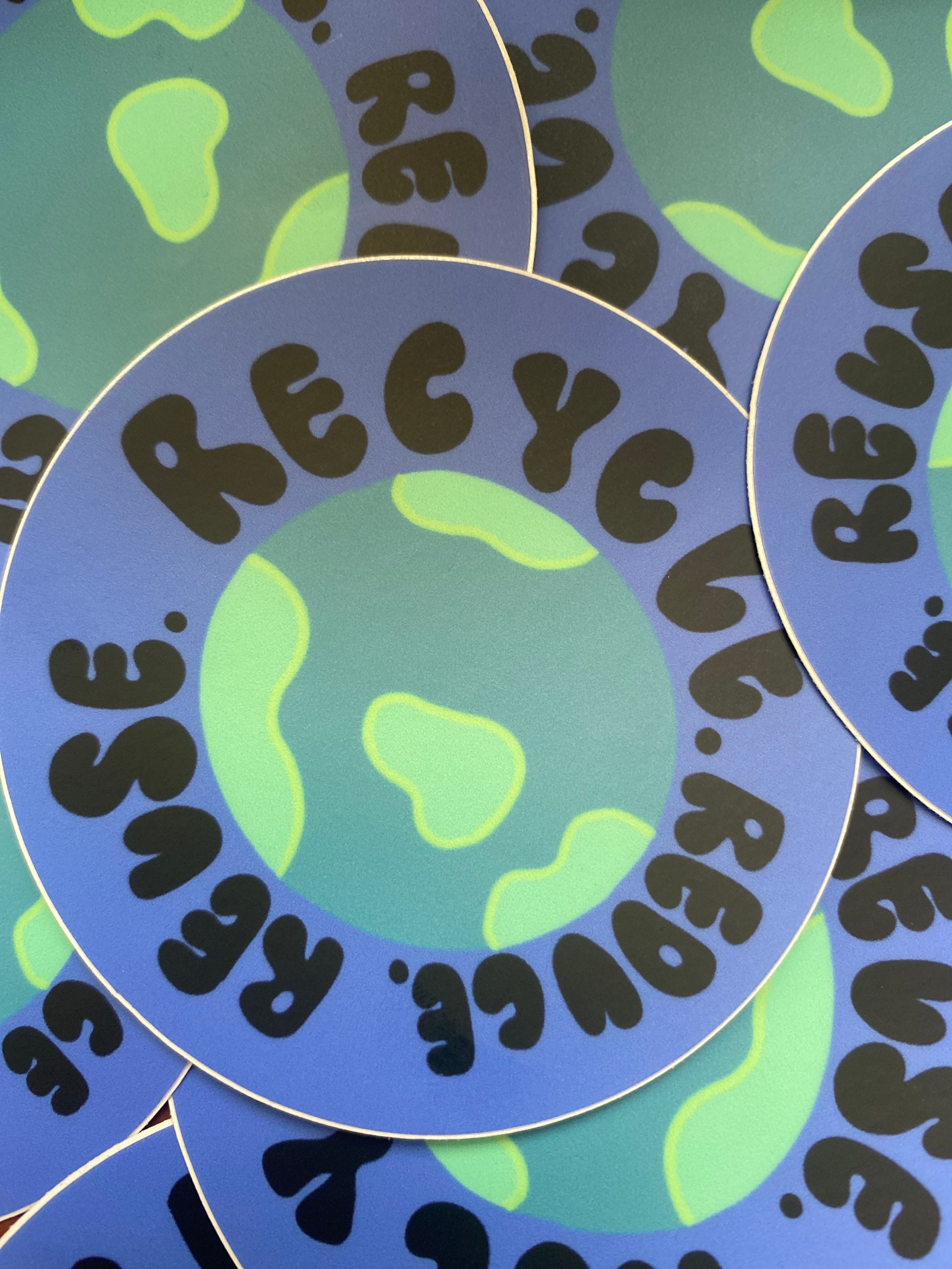 Reduce. Reuse. Recycle. Earth Sticker - Etsy