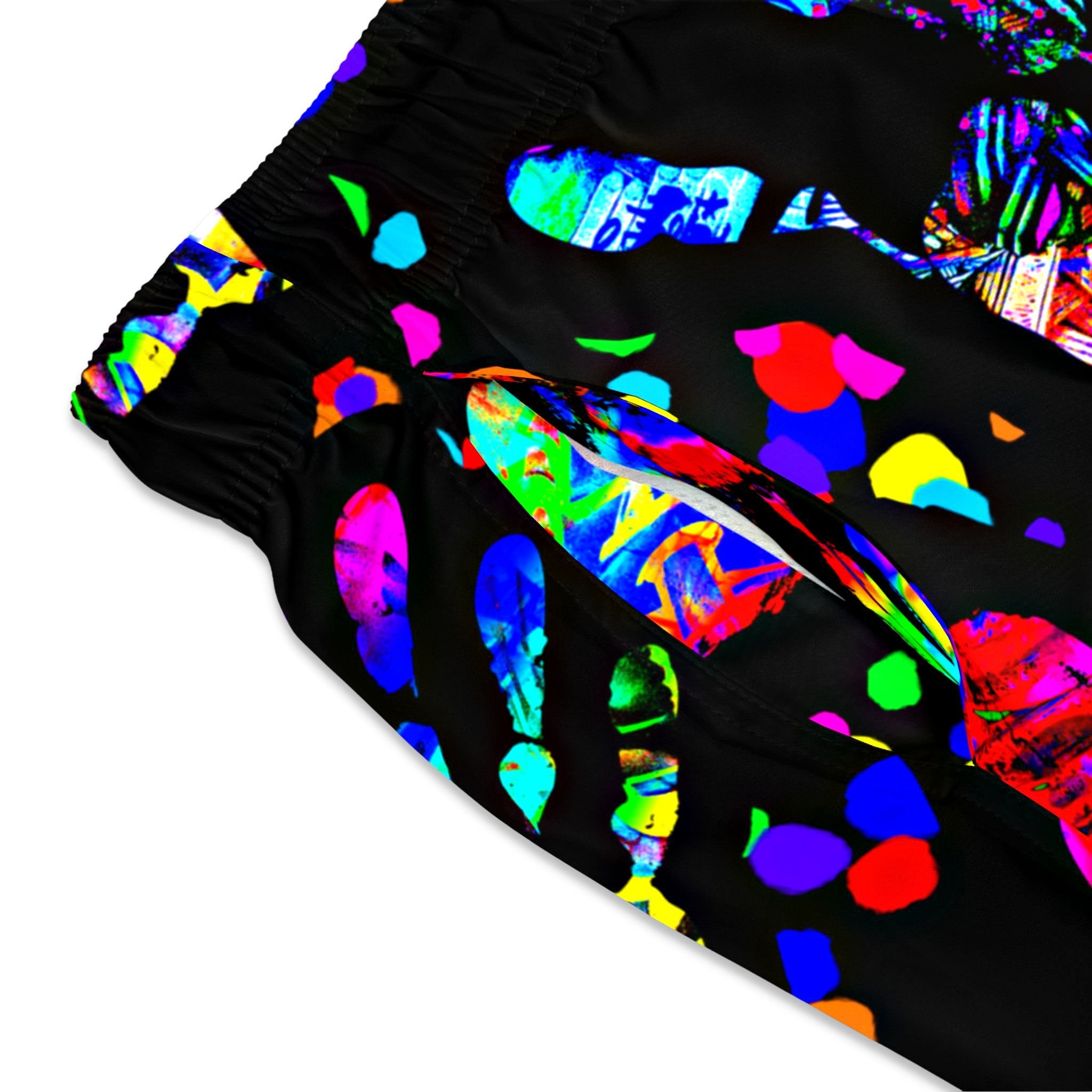 Trippy Neon Handprint Swim Trunks for Men, Ultra Fast Drying Material ...