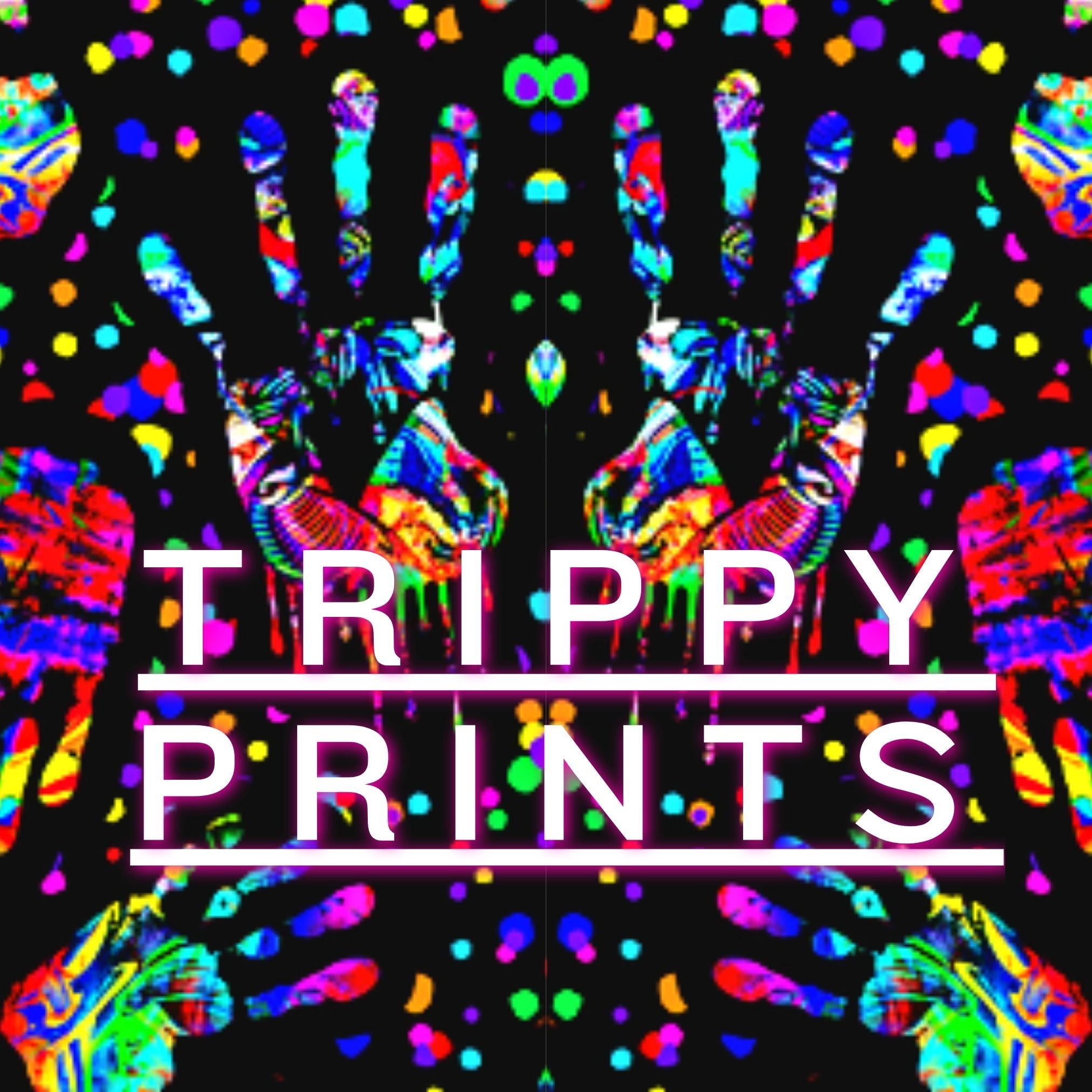 Trippy Neon Handprint Swim Trunks for Men, Ultra Fast Drying Material ...