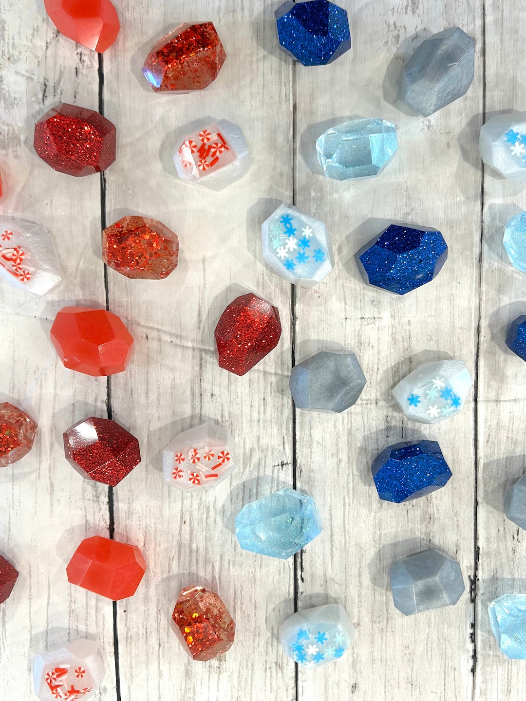 Frozen or Peppermint Resin Rock Gems Crystals Manipulatives - Etsy