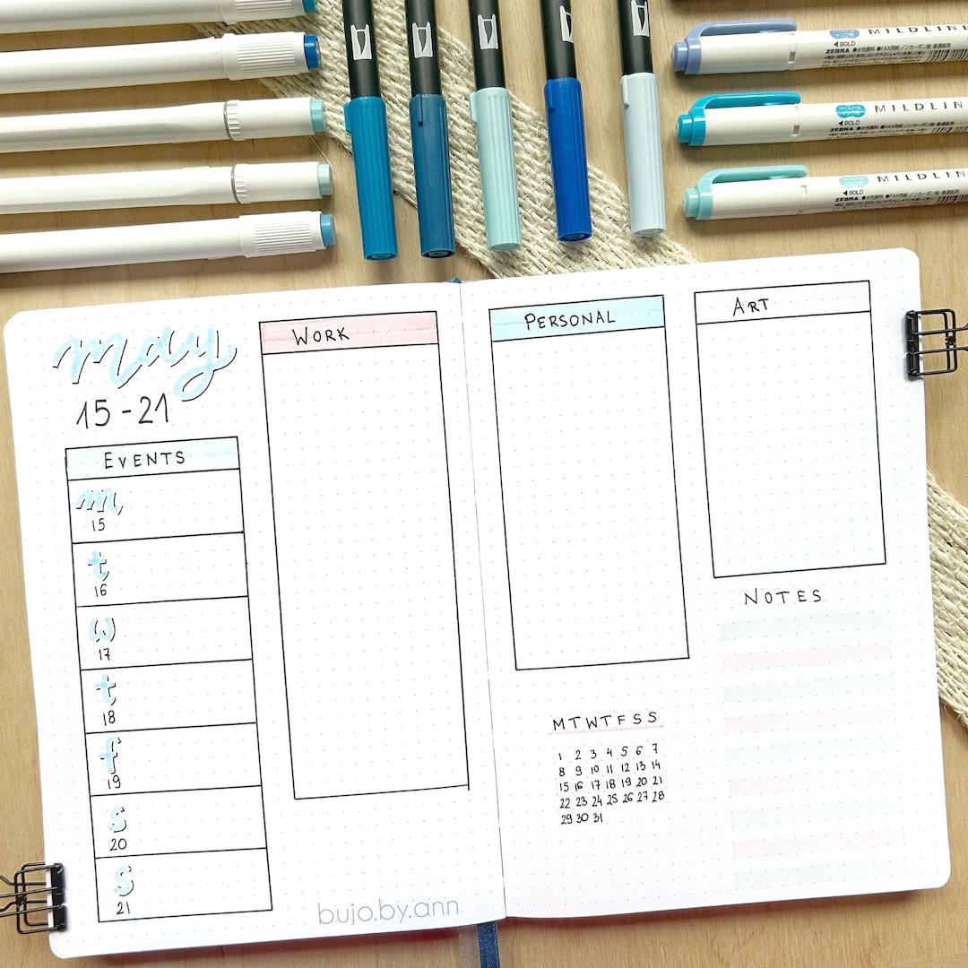 Custom Bullet Journal *minimal Doodle*, Hand-made Personalized Planner ...