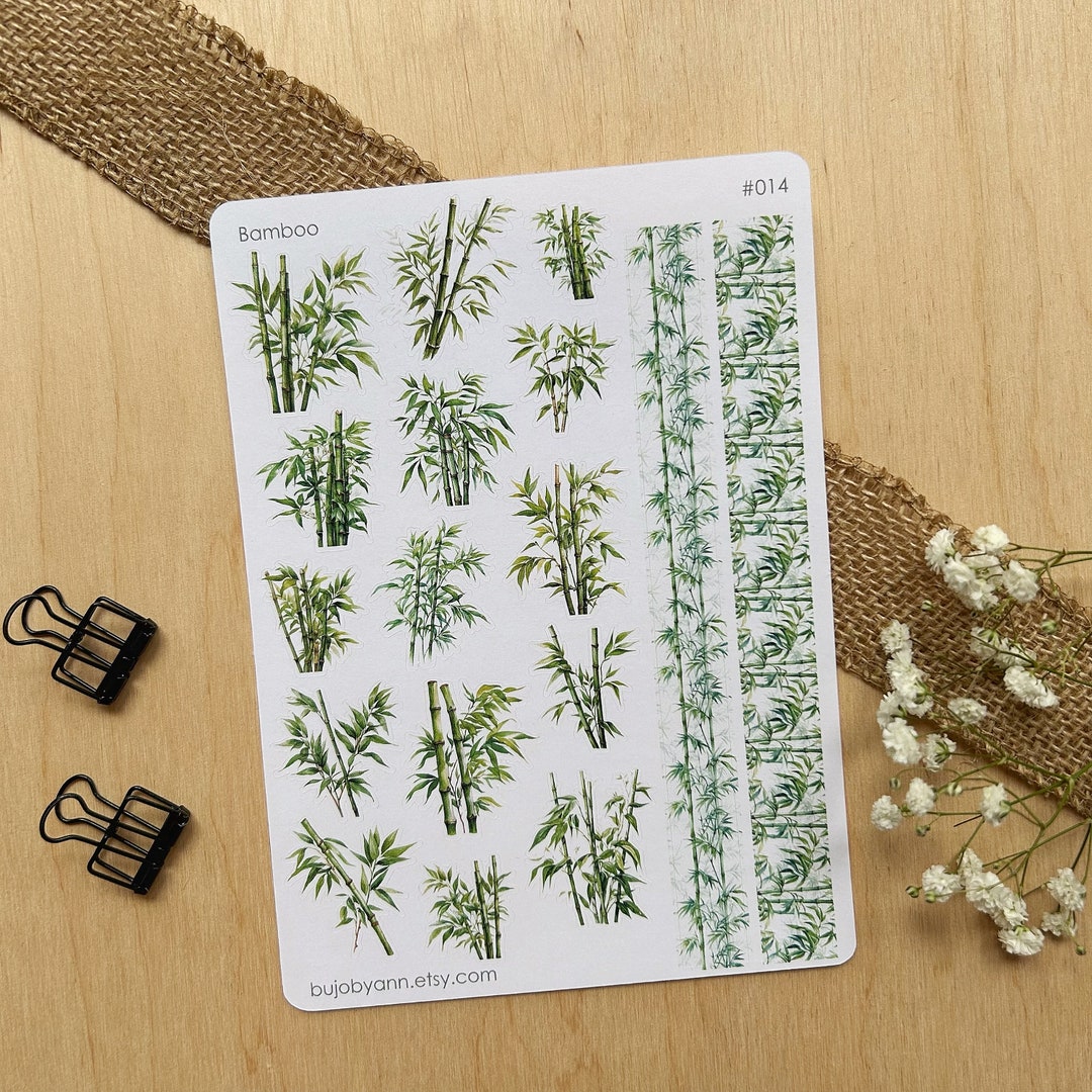 Bamboo Sticker Sheet | Premium Planner Accessory, Bullet Journal Lovely ...
