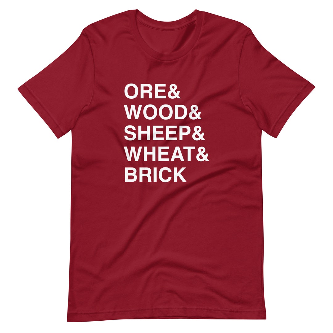 Catan Shirt Resources Ore Wood Sheep Wheat Brick Board Game Inspired ... Catan Shirt Resources Ore Wood Sheep Wheat Brick Board Game Inspired ...