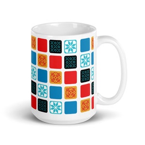 Azul Cup Board Game Tiles Quilt Pattern Tile Placement White Glossy ...