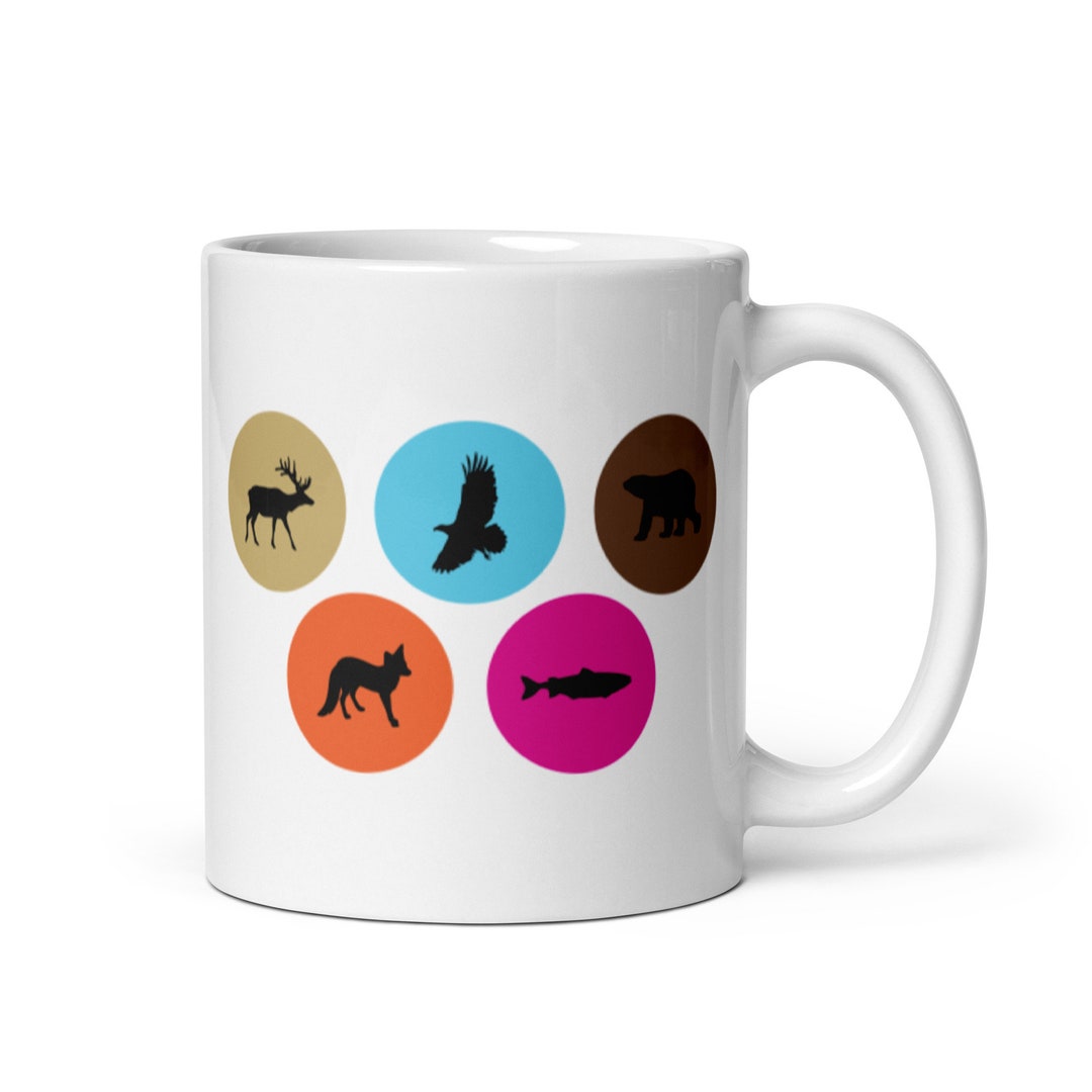 Cascadia Cup Board Game Inspired Animal Tokens Wildlife Reference White ...