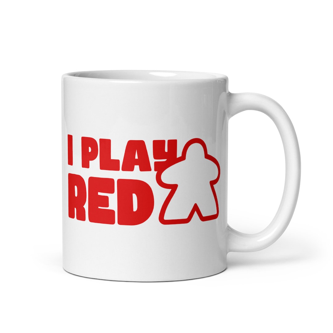 Board Game Meeple Mug I Play Red White Glossy Coffee Mug Cup Board Gamer Gift - Etsy