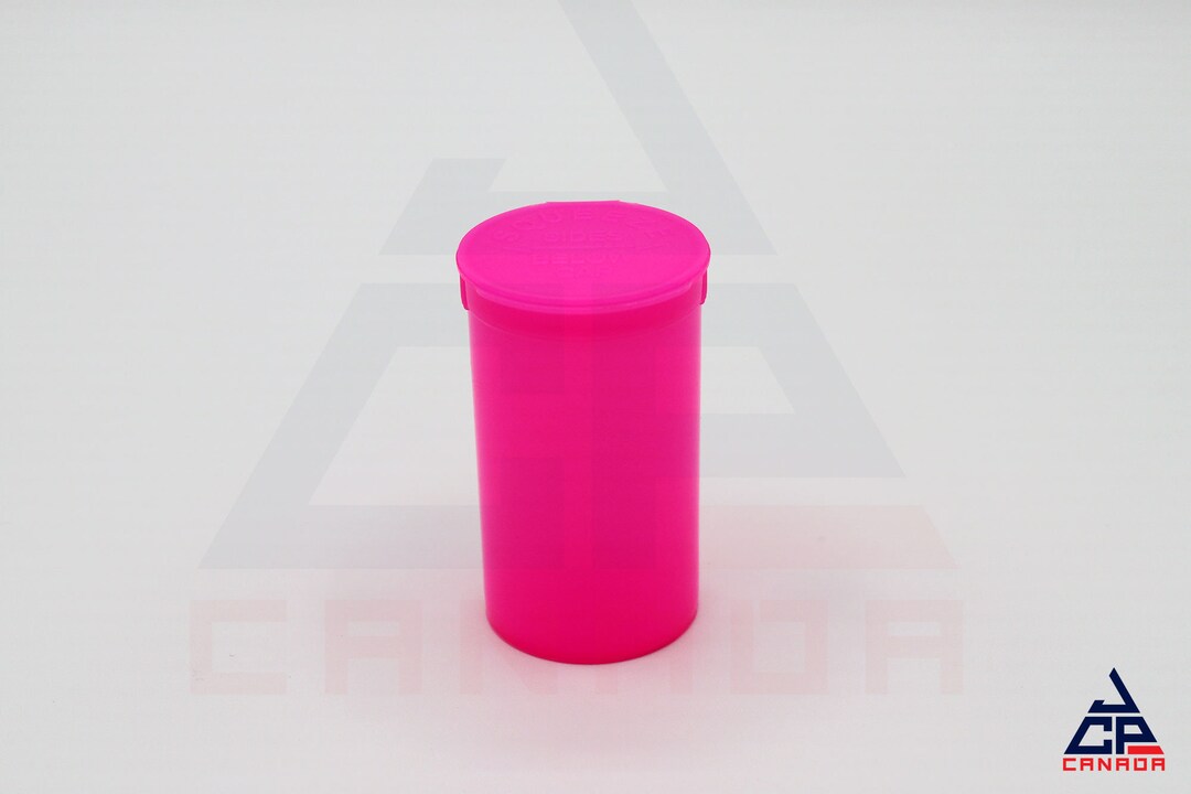 Solid Pink 19 Dram Pop Top Plastic Stash Bottle Prescription - Etsy