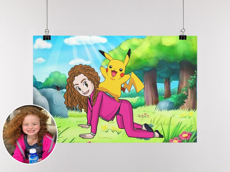 Poke Cartoon Poster Custom Drawing From Photo Boyfriend Gift - Etsy