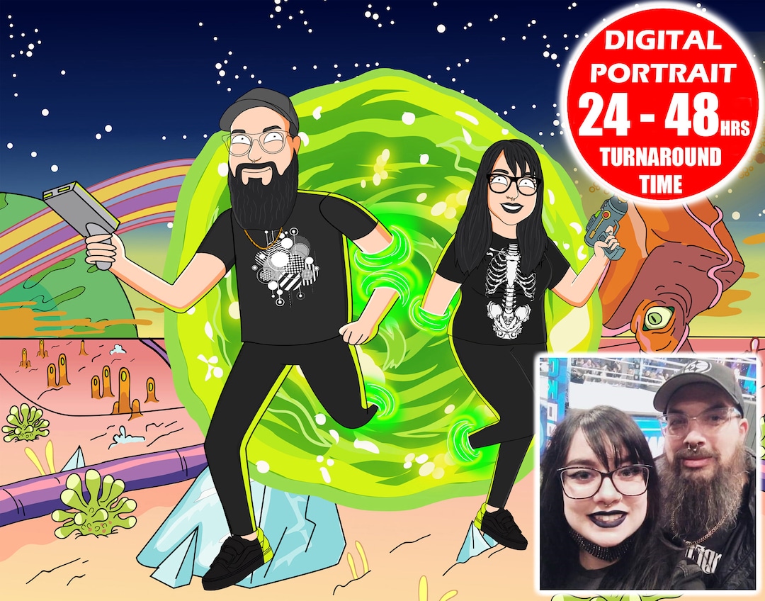 Rick Style Cartoon Portrait, Creative Custom Gifts, Become Your ...