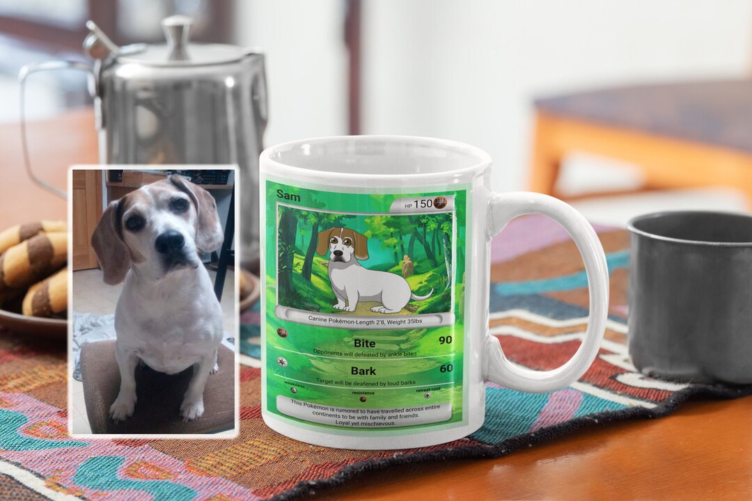 Custom Pets Poke Trading Cards Mug, Turn Your Pet Into a Poke Monster ...