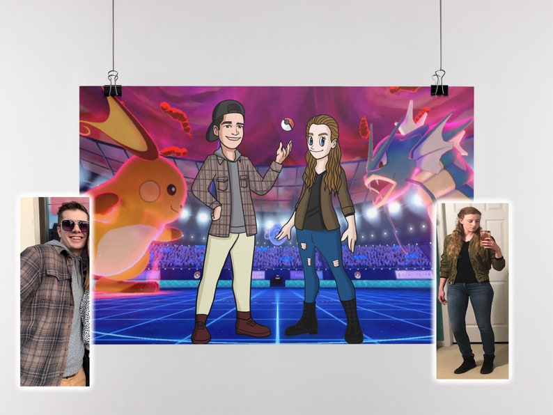 Poke Cartoon Poster Custom Drawing From Photo Boyfriend Gift - Etsy