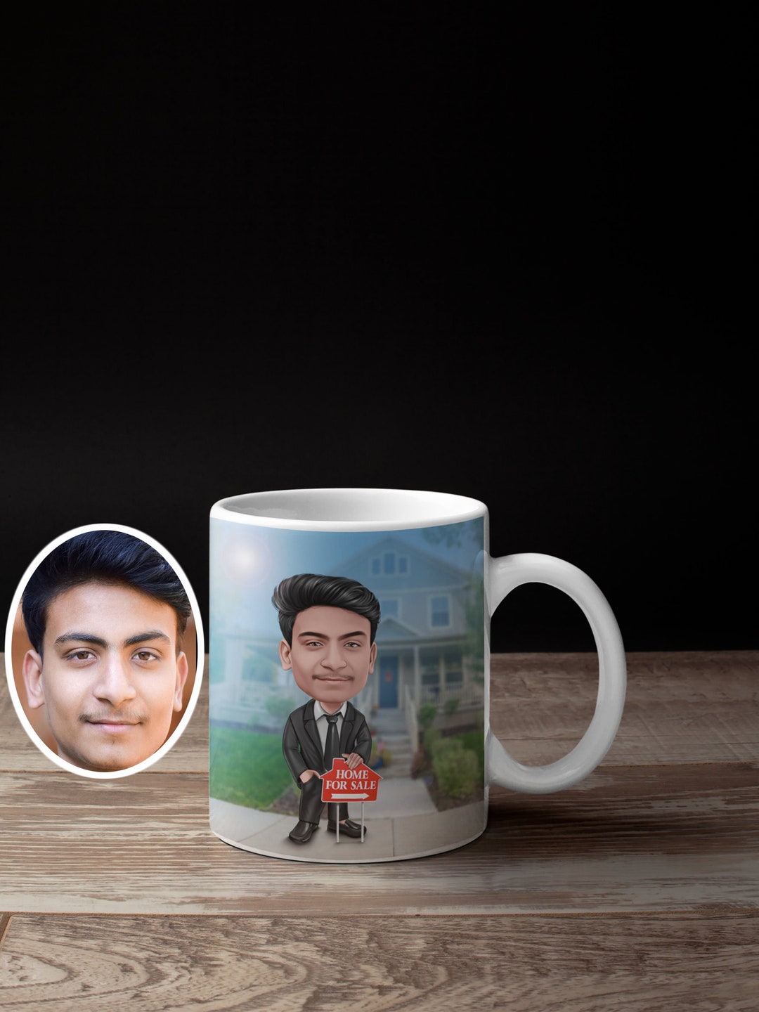 Custom Realtors Coffee Mug, Personalized Cartoon Caricature Mug, Cute ...