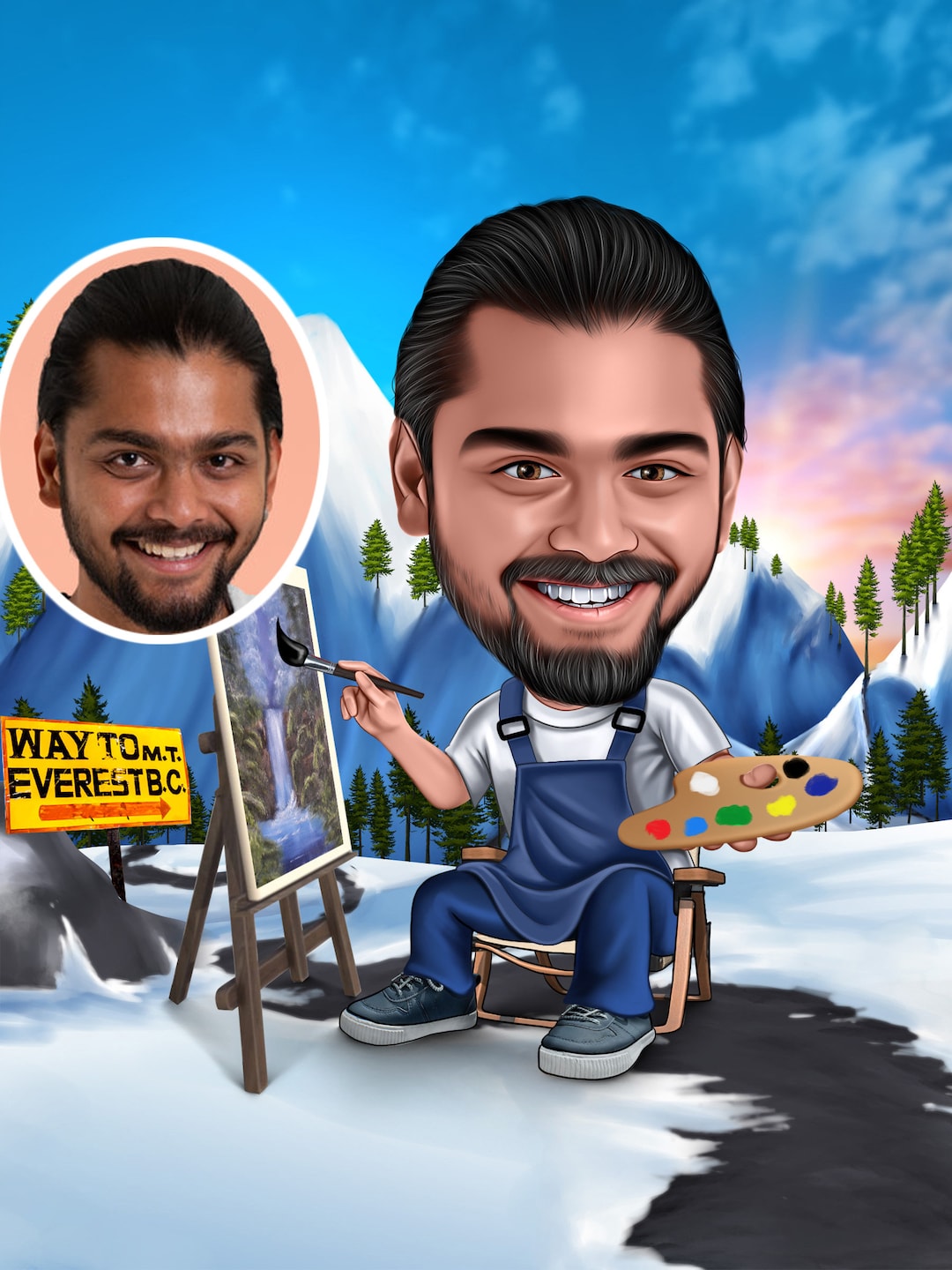 Custom Painter Caricature Cartoon Portrait Illustration, Creative ...