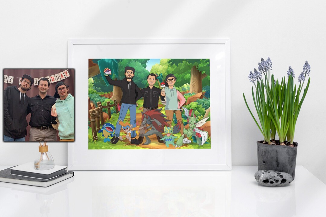 Poke Frame Poster, Custom Drawing From Photos, Boyfriend Gift Ideas ...