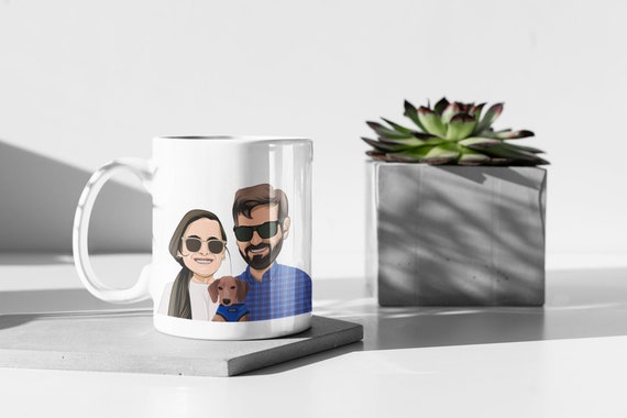 Caricature Mug Custom Mug Cartoon Portrait Personalized - Etsy
