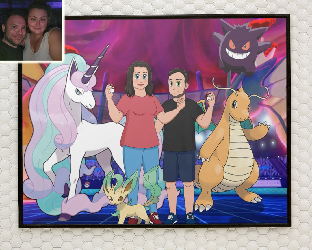 Poke Cartoon Poster, Best Friend Gift, Custom Pet Portrait, Anime ...