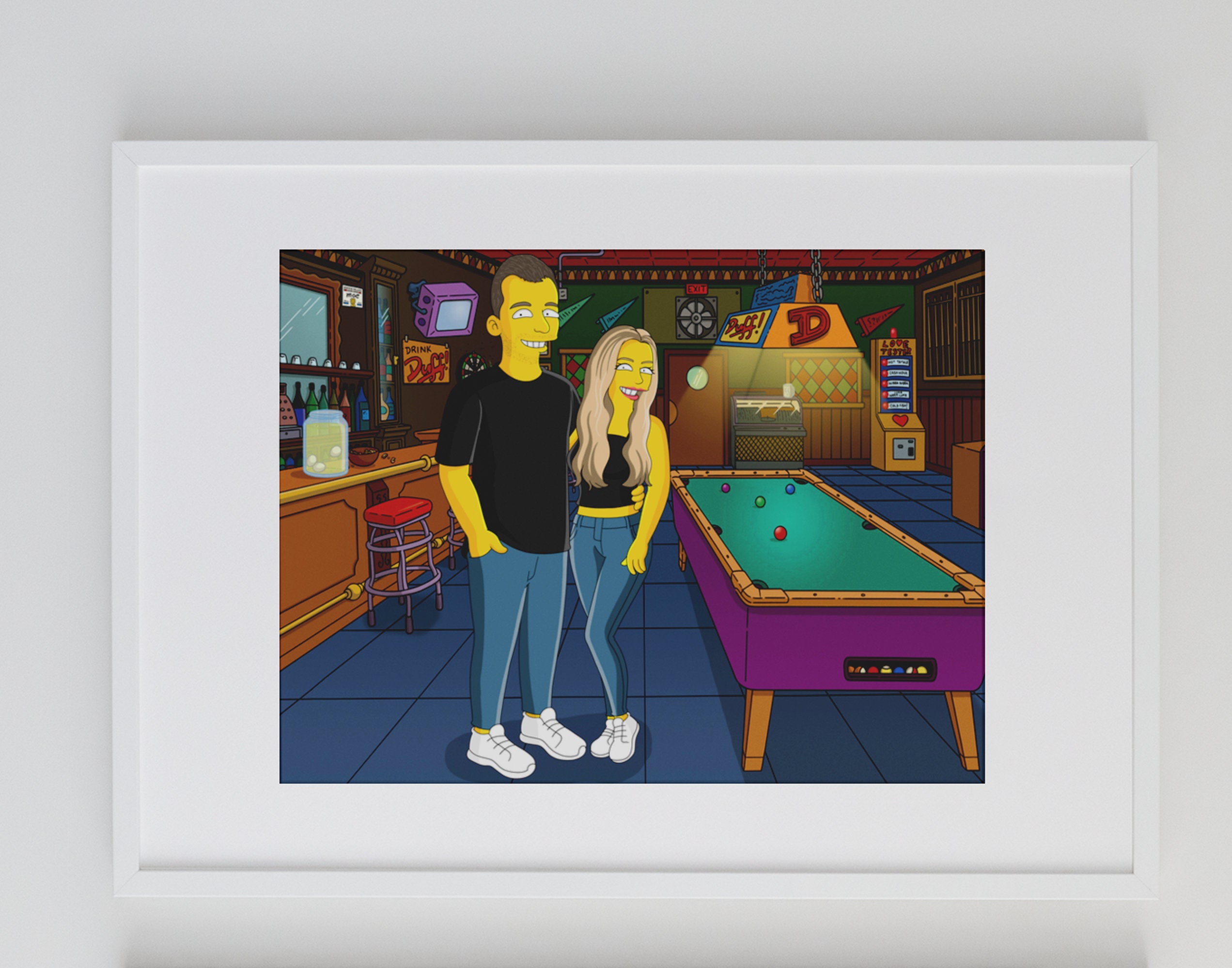 Yellow Cartoon Frame Poster Painting From Photo, Personalized Photo ...