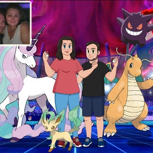 Custom Poke Digital Art, Cartoon Custom Drawing From Photo, Boyfriend ...