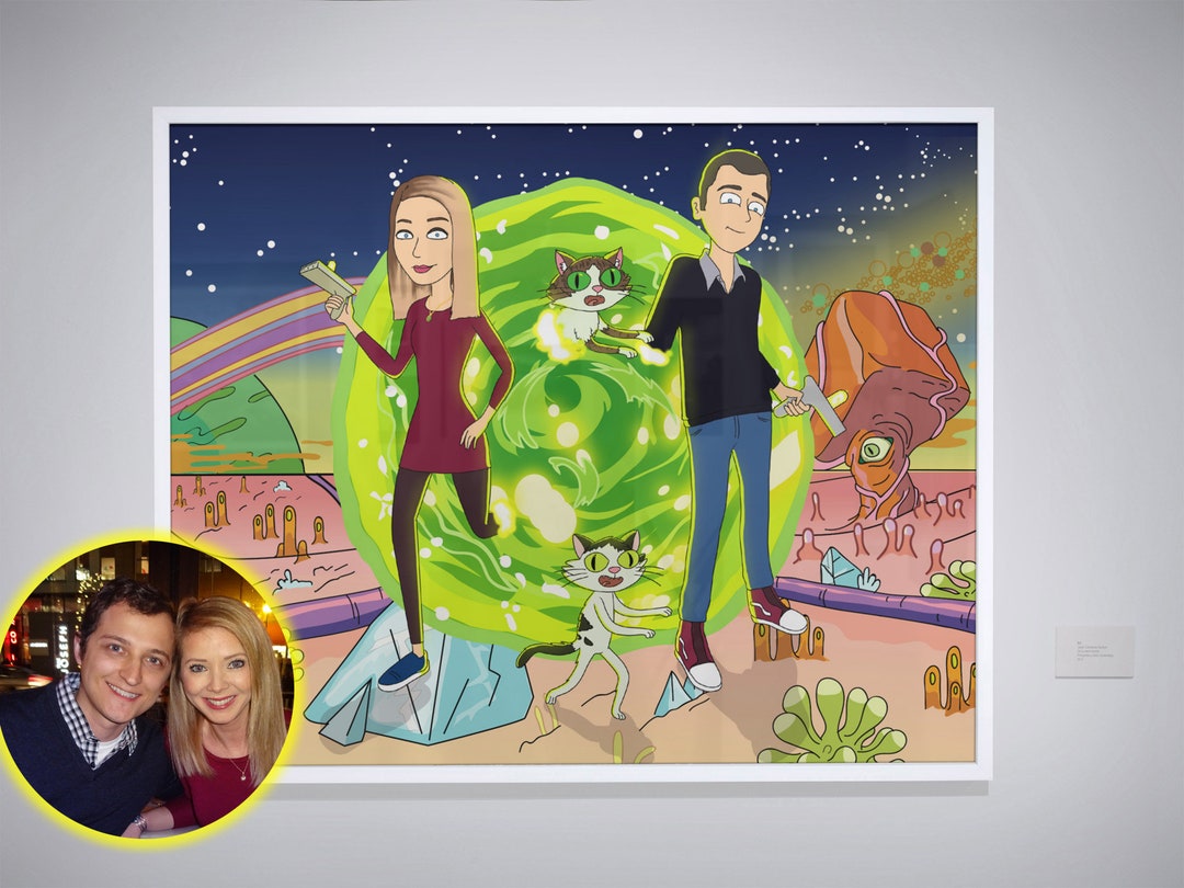 Rick Poster Cartoon Portrait, Creative Personalized Gift, House Warming ...