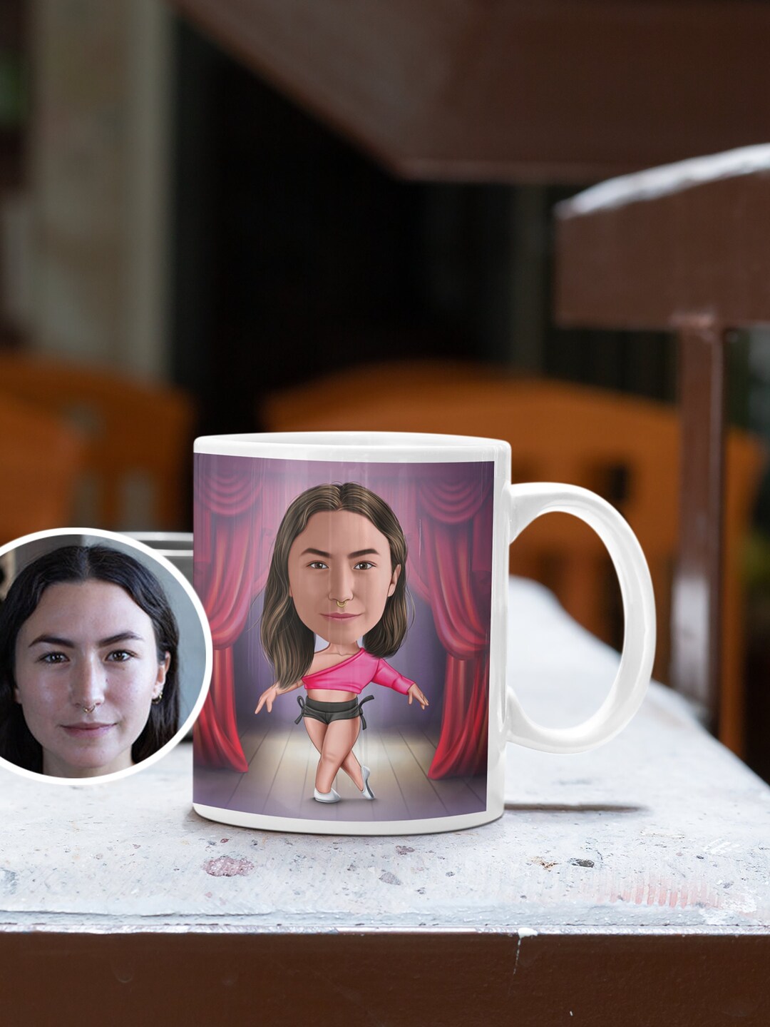 Custom Dancer Dancing Coffee Mug, Personalized Cartoon Caricature Mug ...